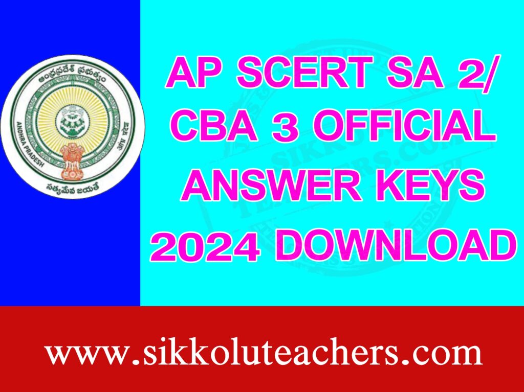 Ap Scert Sa 2cba 3 Official Answer Keys 2024 Download Sikkoluteacherscom
